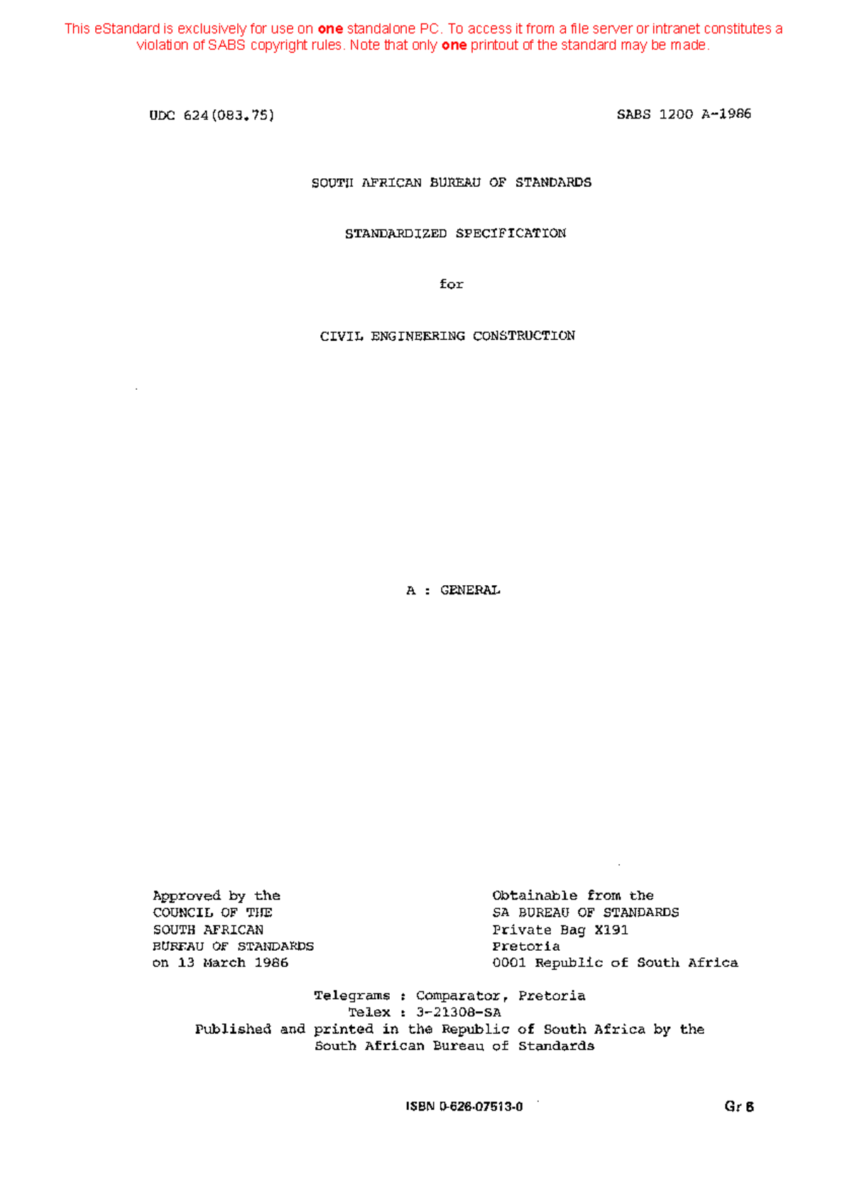 SABS1200A - specifications - ####### UDC 624 (083) SABS 1200 A- SOUTH ...