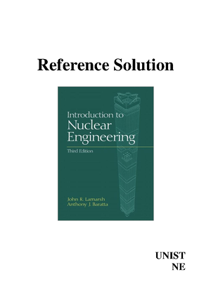 Solutions Introduction to Nuclear Engineering Third Edition John R ...