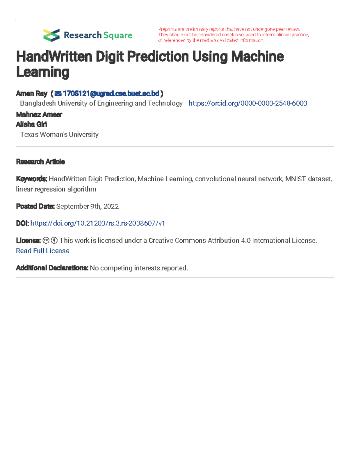 V1 covered - HandWritten Digit Prediction Using Machine Learning Aman ...