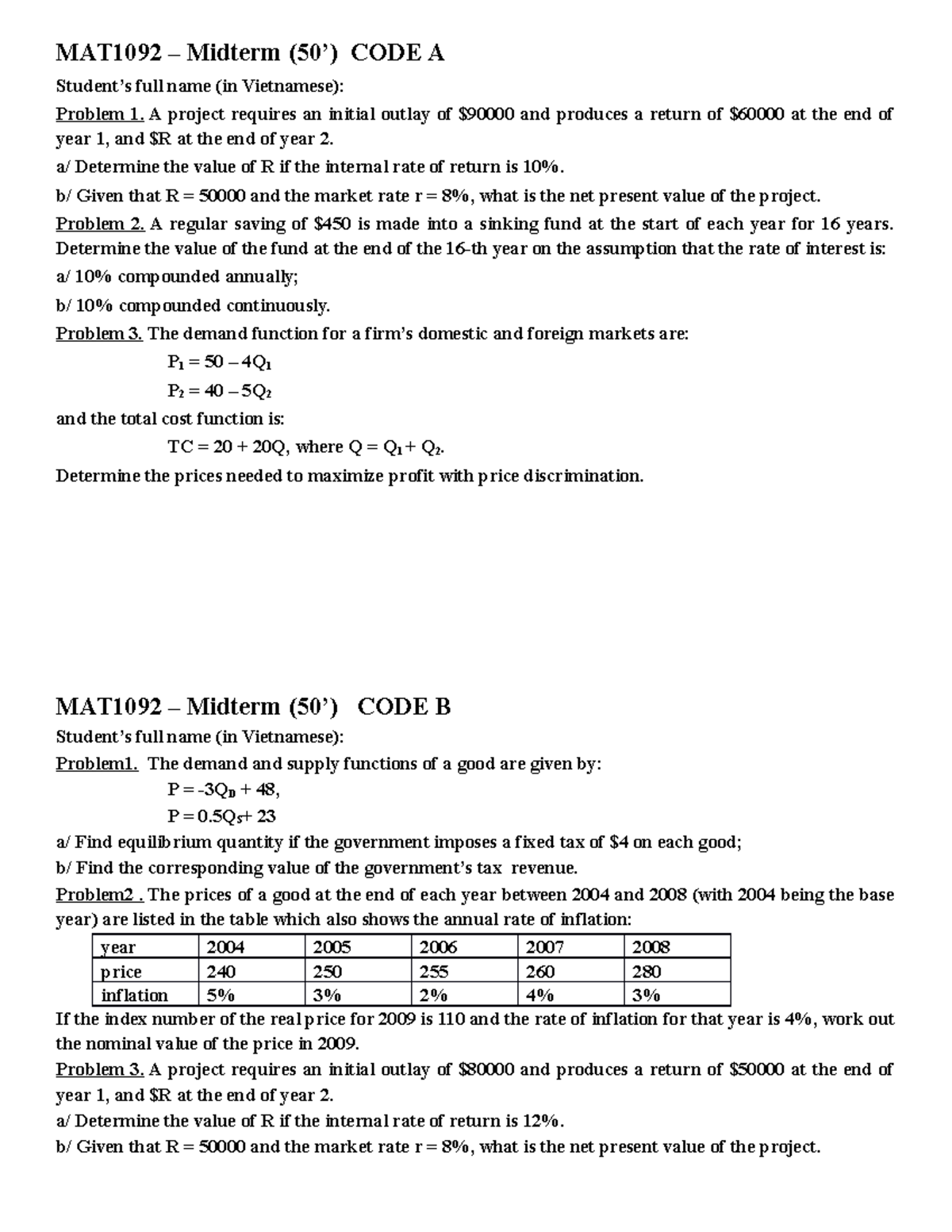 Midterm codes 1 & 2 23 - gfhnrfgthrtfghrfthr - Linear Algebra - Studocu