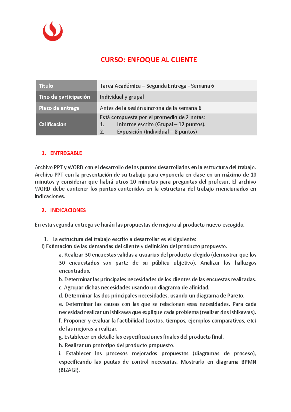 Plantilla Ficha de actividad TA SEM6 - CURSO: ENFOQUE AL CLIENTE 1 ...
