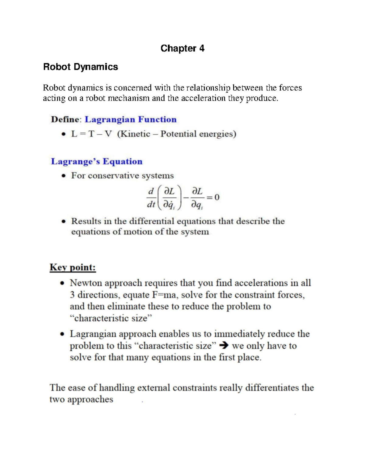 Robot Dynamics 4 - Bsc. Electrical and electronic Engineering - Chapter ...