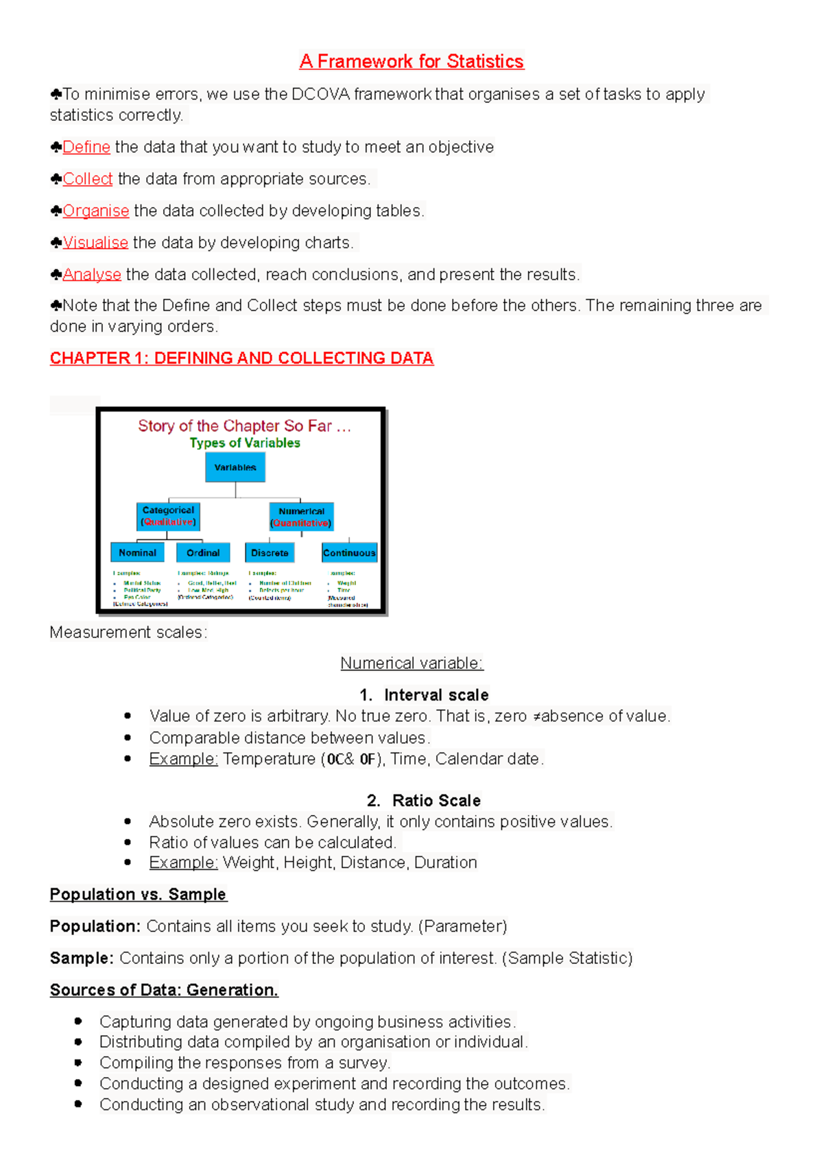 Statestiek EN Datawetenskappe Notas - A Framework for Statistics To ...