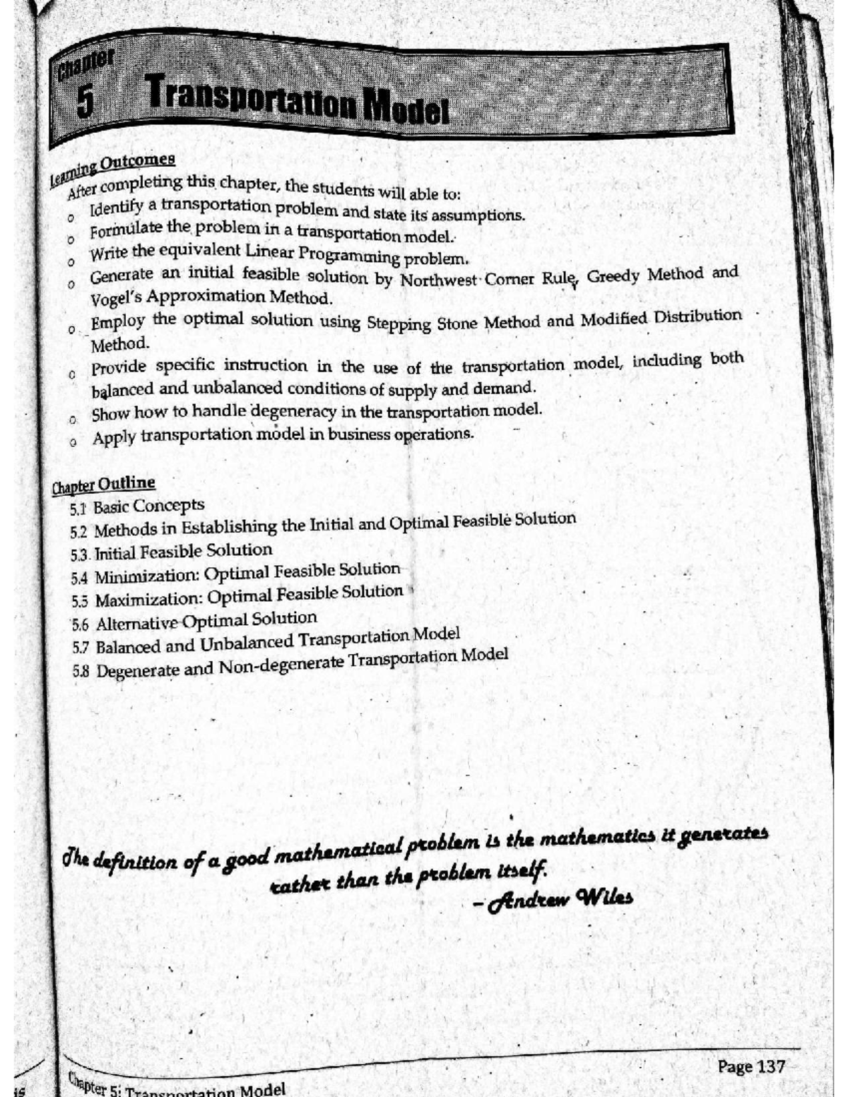 Chapter 05 Transportation Model - ACC2706 - NUS - Studocu