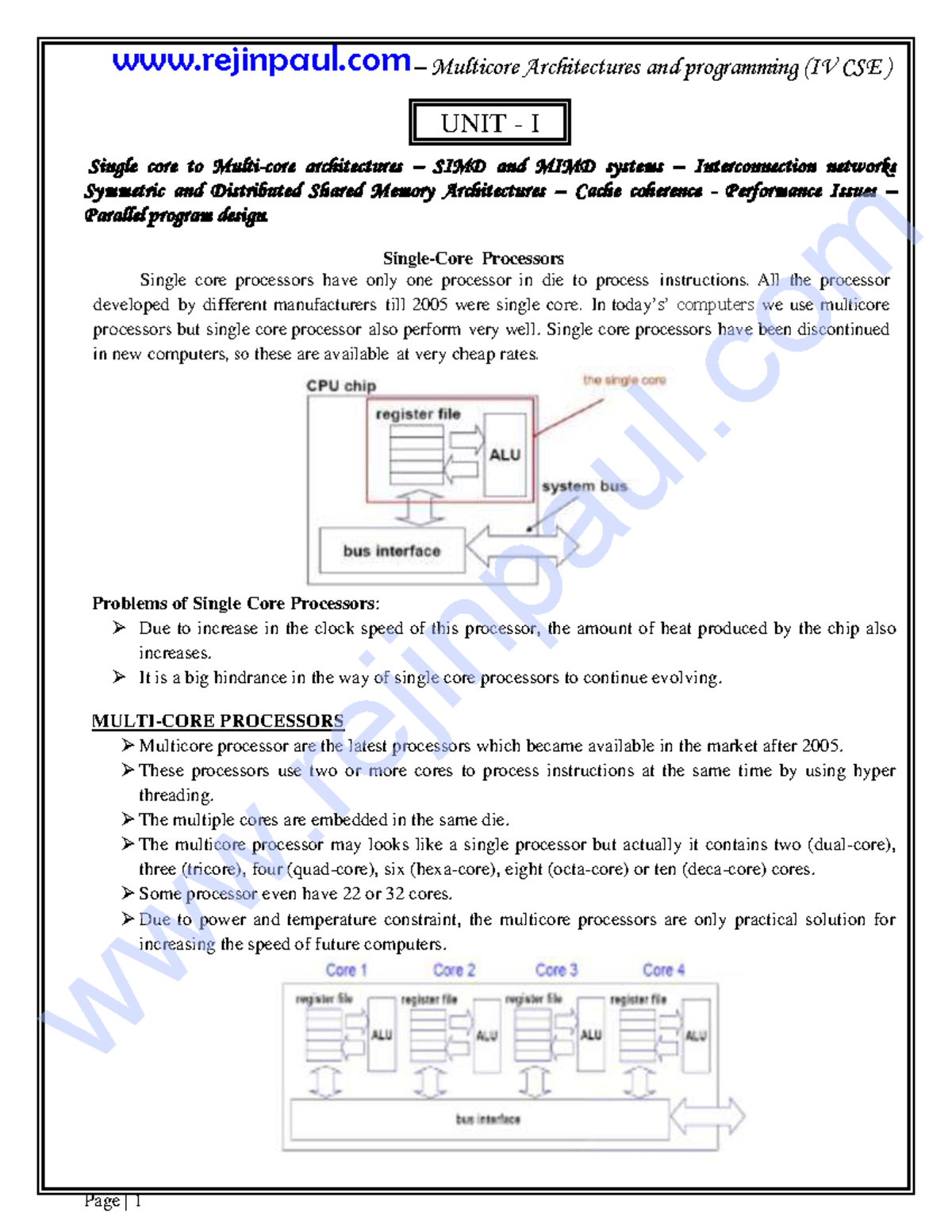CS8083 notes - Gusisojnhh hauywuw yay wyyy w my aj - Multicore ...