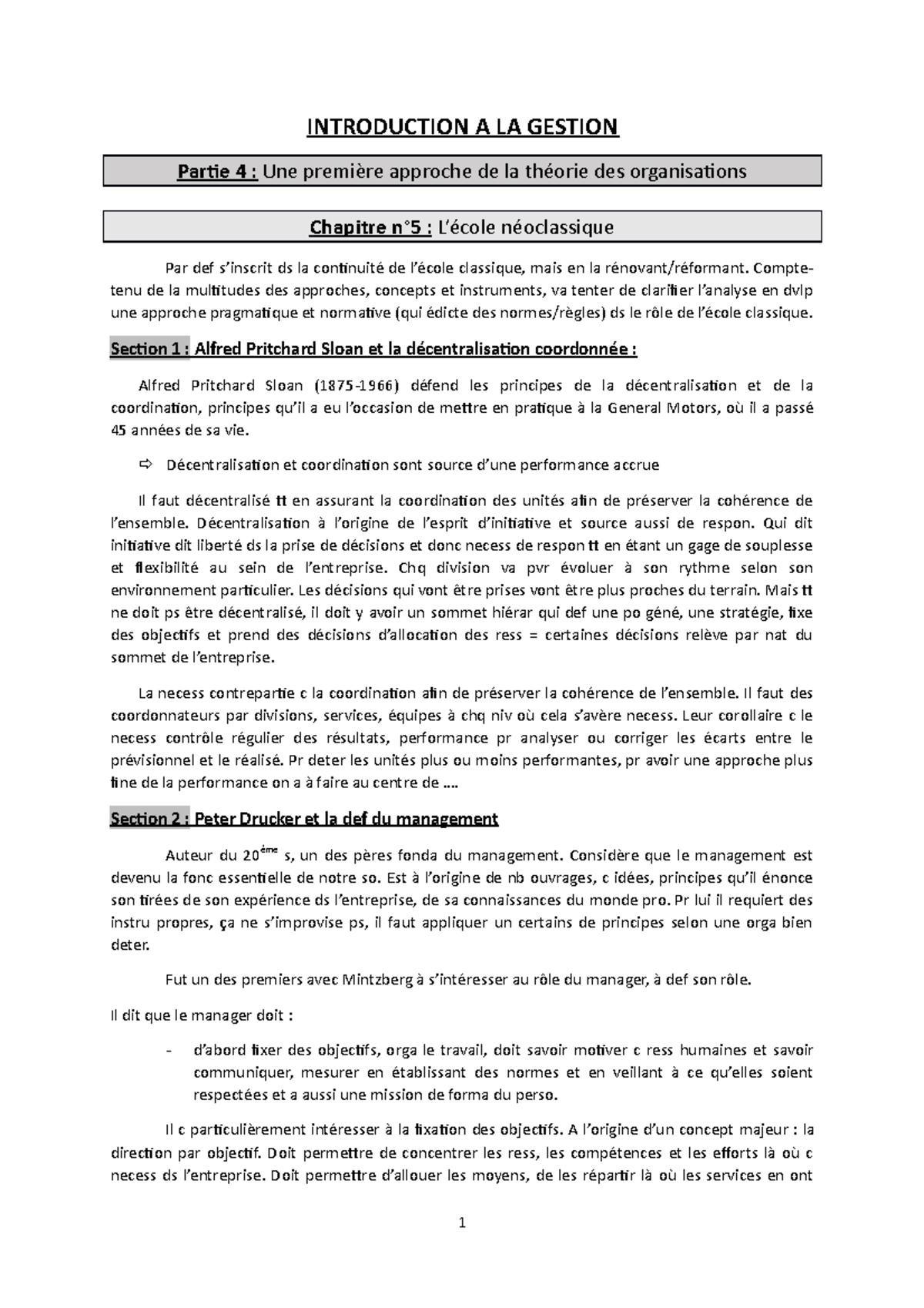 Chapitre n°5 - L’école néoclassique - INTRODUCTION A LA GESTION Partie 4 : Une première approche ...