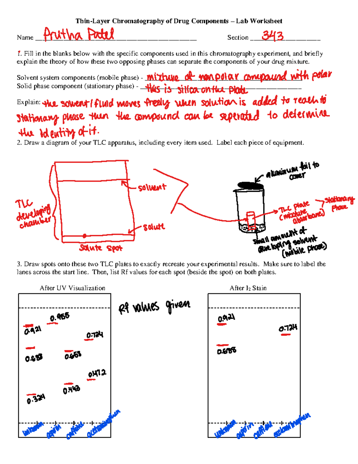 Exp 15 In-Lab Worksheet Replaces Notebook - Thin-Layer Chromatography ... Exp 15 In-Lab Worksheet Replaces Notebook - Thin-Layer Chromatography ...