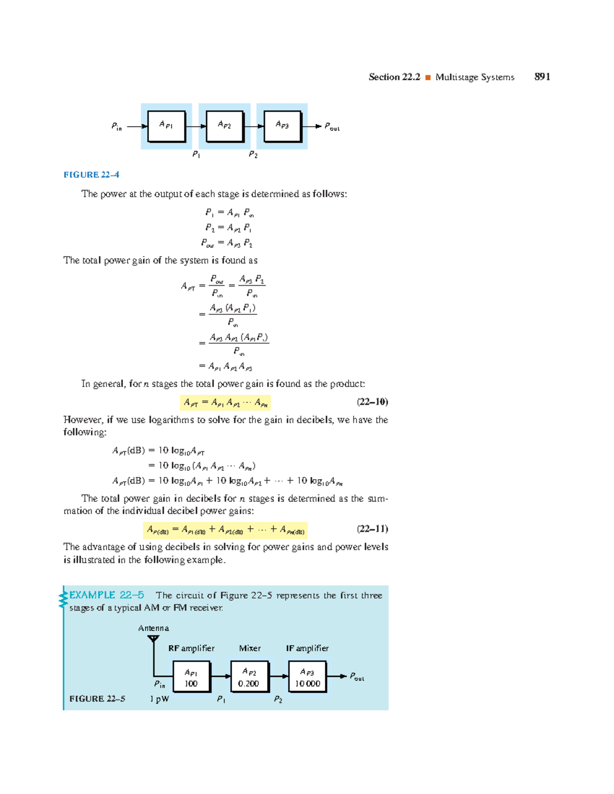 Circuit Analysis (78) - The power at the output of each stage is ...