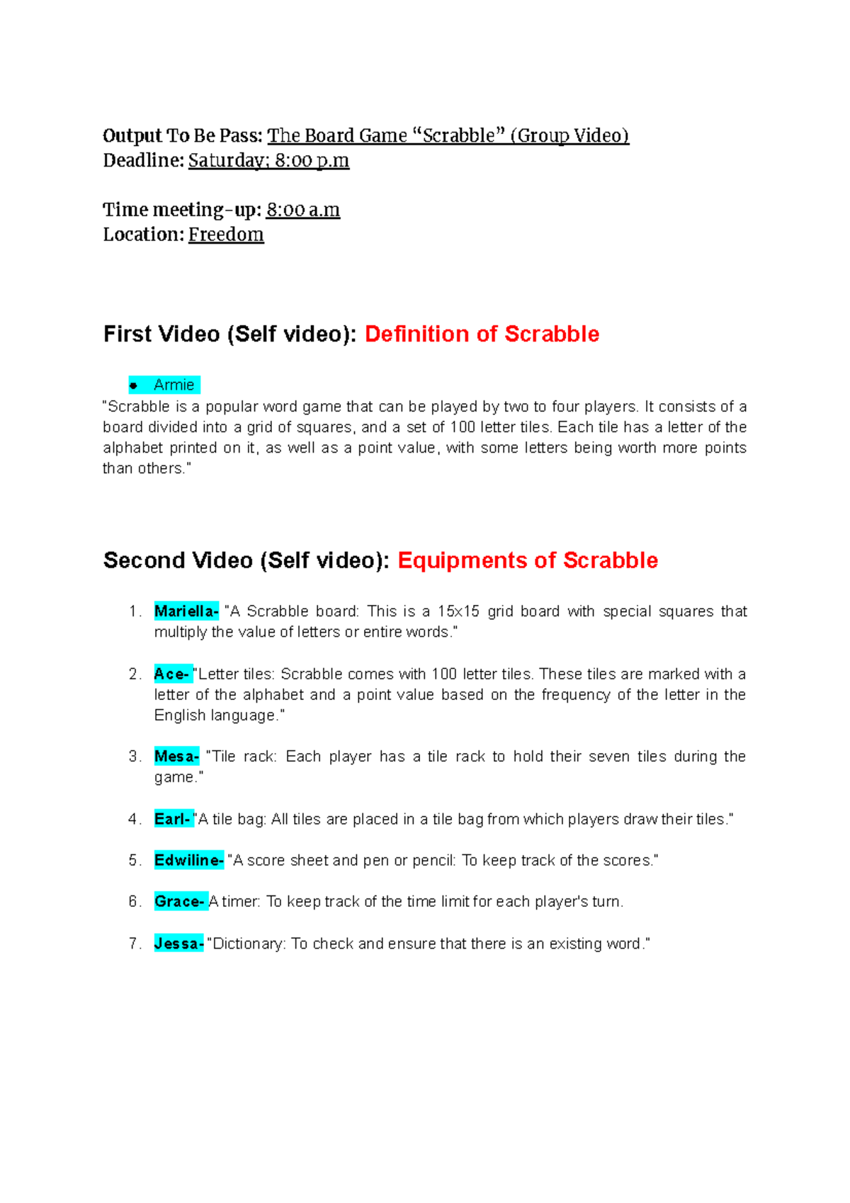 Reminder - An insighful information - Output To Be Pass: The Board Game ...