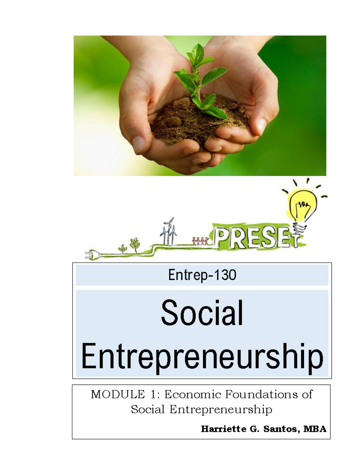 Socen - For Review - Entrep- Social Entrepreneurship MODULE 1: Economic ...