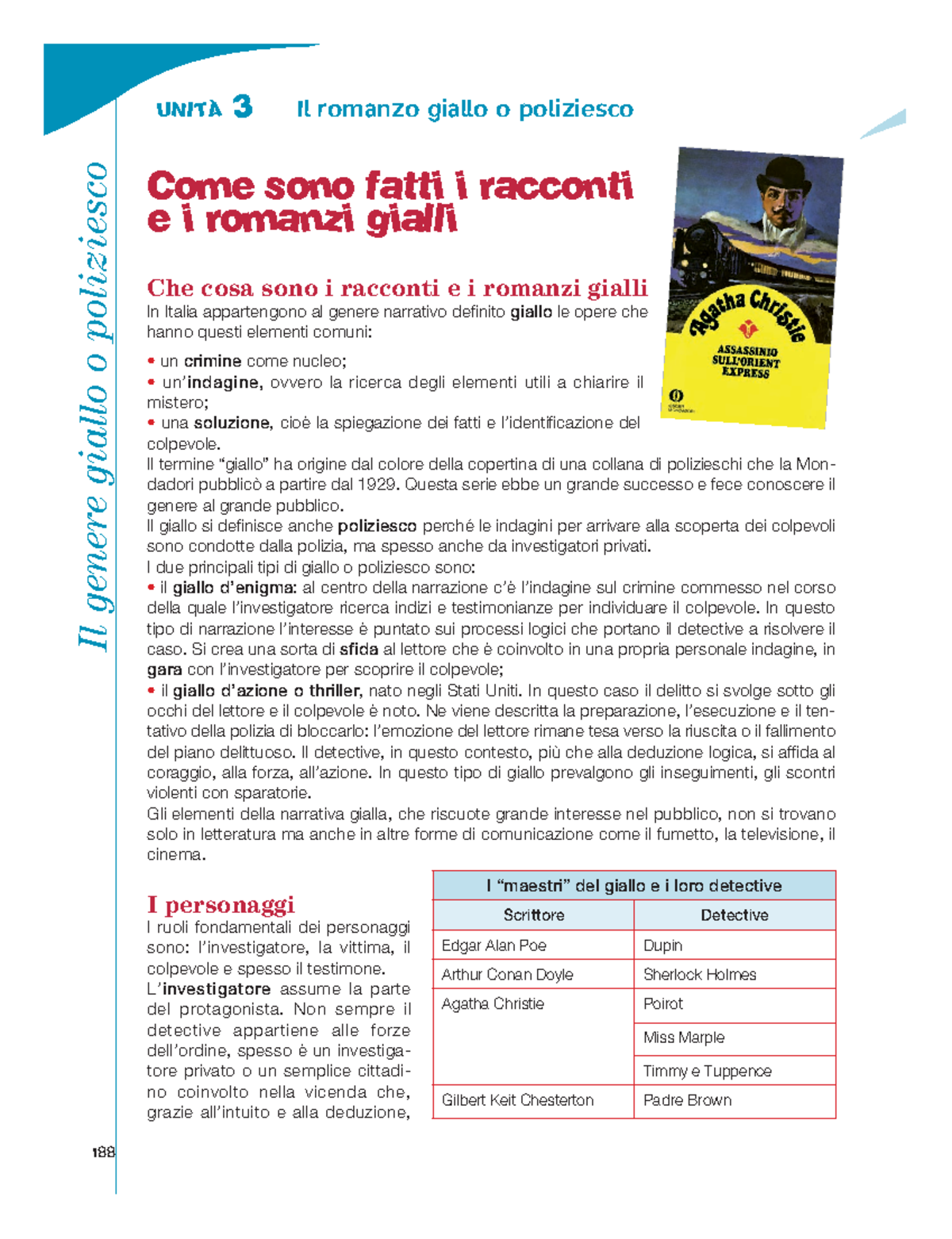 IL Giallo caratteristiche - Il genere giallo o poliziesco 188 UNITÀ 3 ...