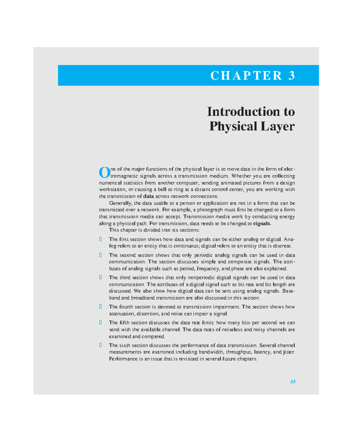 Chapter 03 - Introduction to Physical Layer - 53 C H A P T E R 3 ...