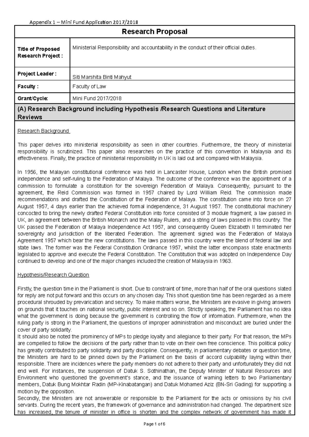 Appendix 1-Research Project Proposal - Research Proposal Title of ...