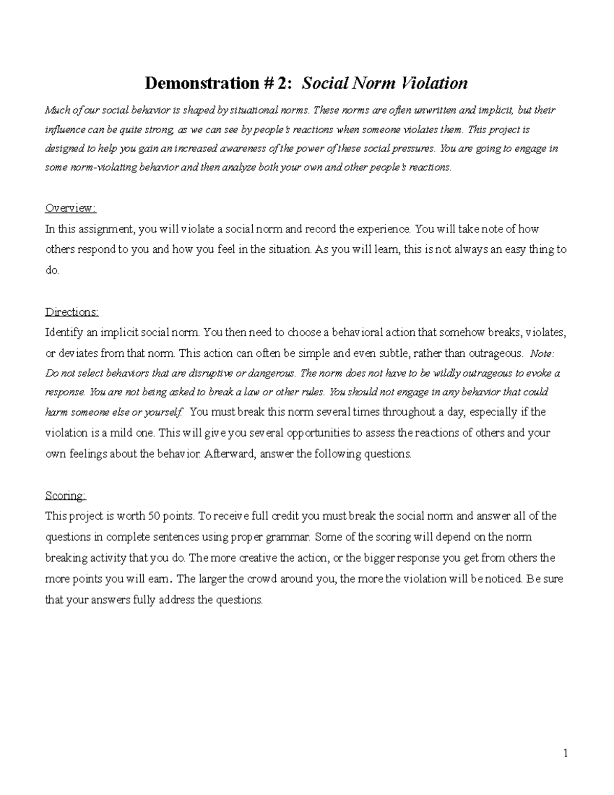 Social Norm Demo #2 - Gender Stereotypes Demo #2 Dr.Katherine Hughes ...