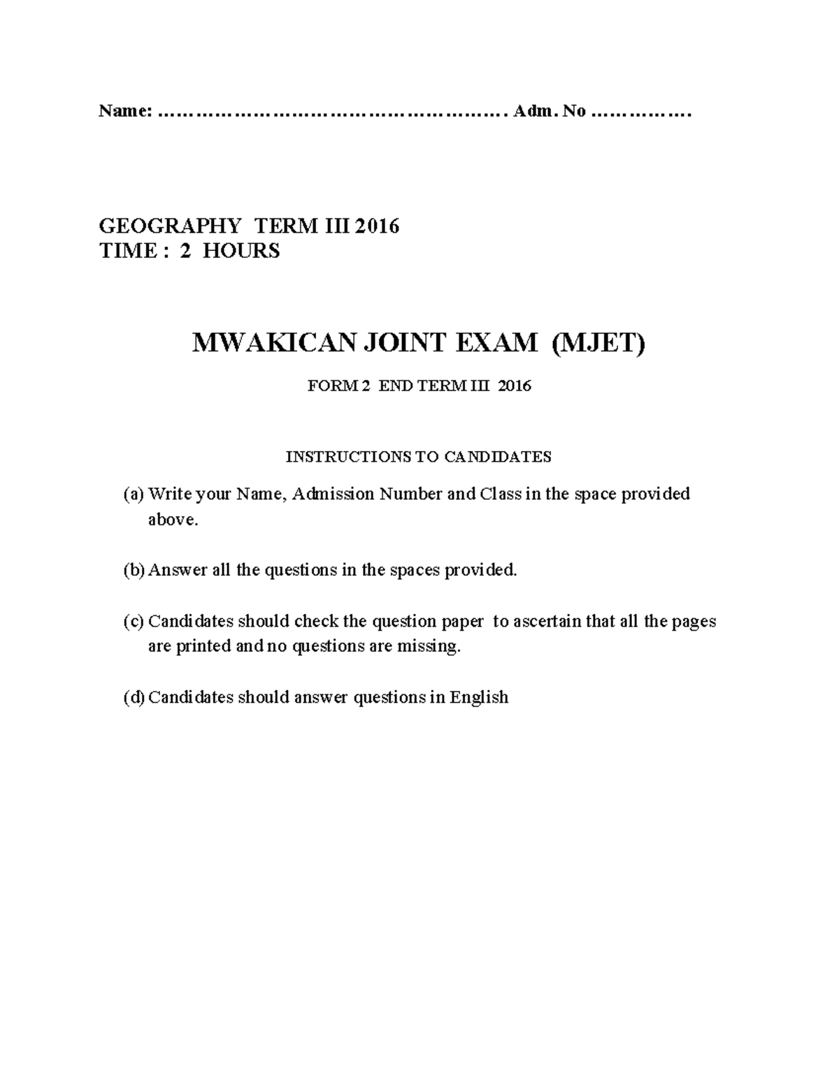 Geography form 2 mod23042022001 - Name