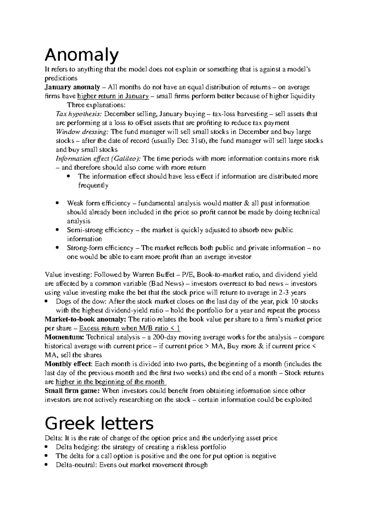 Anomaly & Greek letters - Anomaly It refers to anything that the model ...