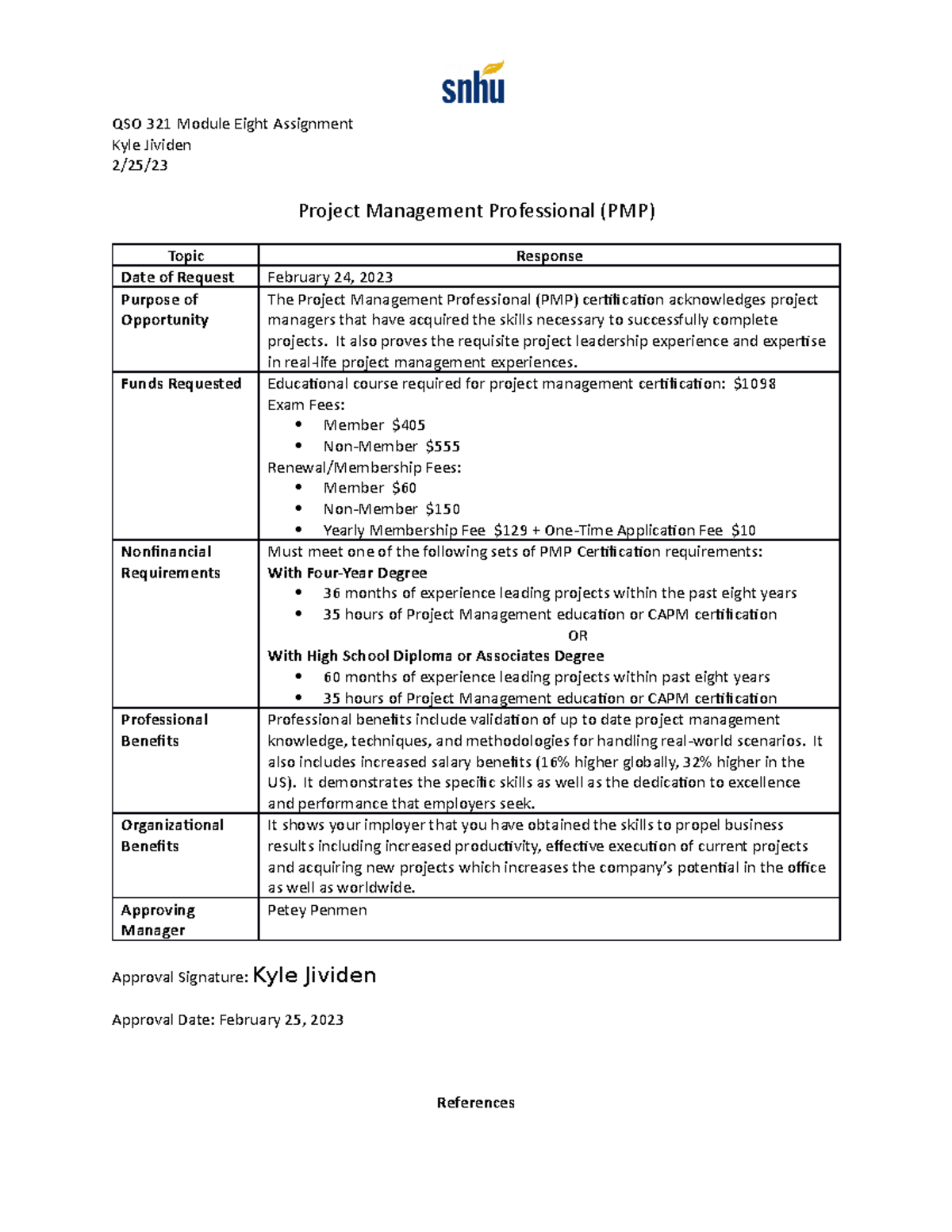 QSO 321 8-2 Assignment - QSO 321 Module Eight Assignment Kyle Jividen 2 ...