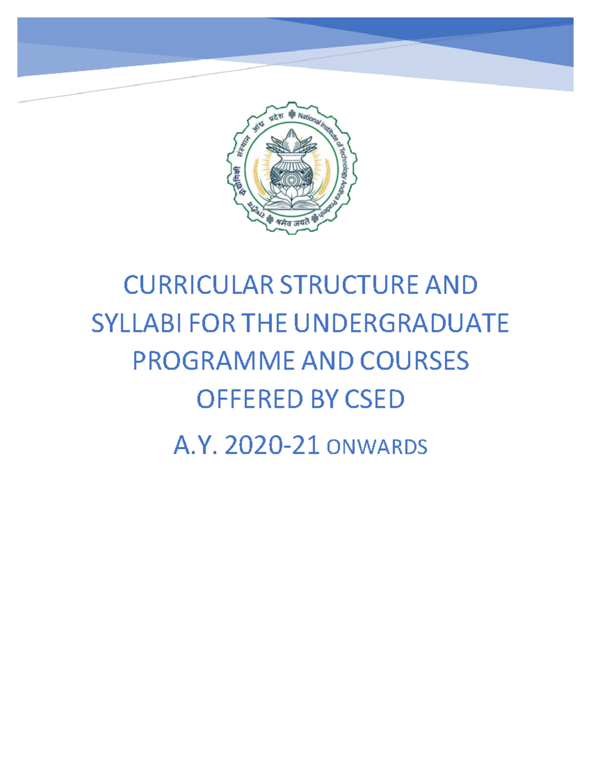 CSE curriculum structure R20 - Cs101o CURRICULAR STRUCTURE AND SYLLABI ...