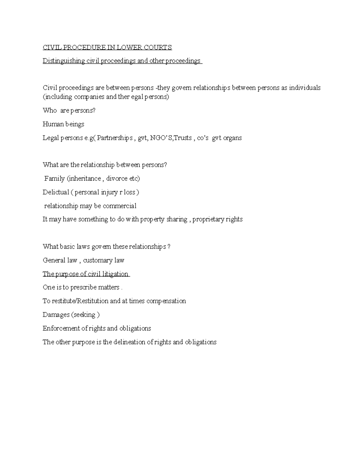 Civil Procedure IN Lower Courts - CIVIL PROCEDURE IN LOWER COURTS ...