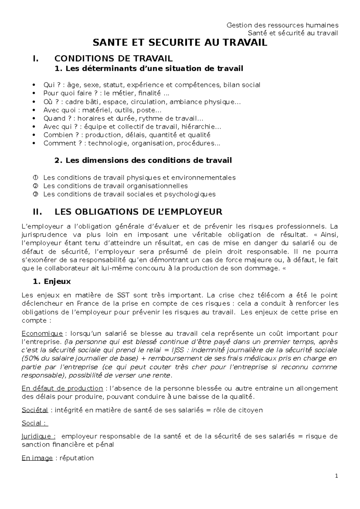 Santé et sécurité au travail - Santé et sécurité au travail SANTE ET ...