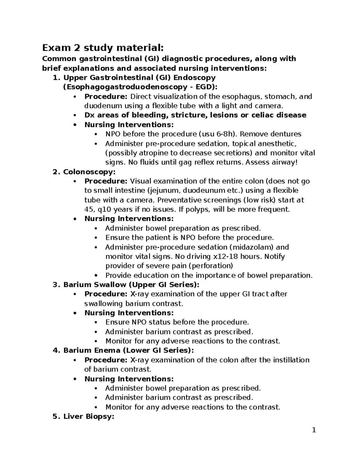 Exam 2 study Complex Med Surg - Exam 2 study material: Common ...