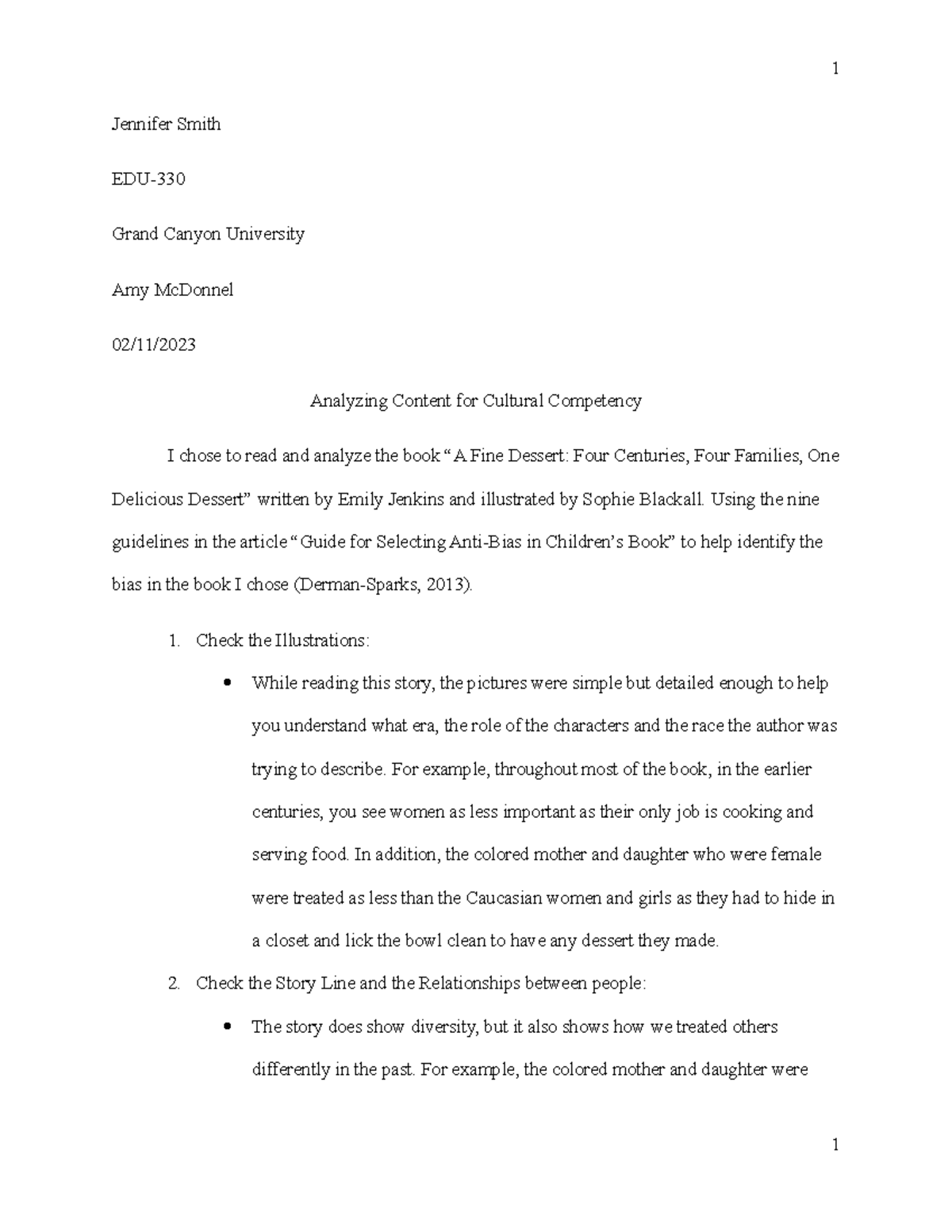 EDU-330 WK5 - Week 5 assignment - Jennifer Smith EDU- Grand Canyon ...