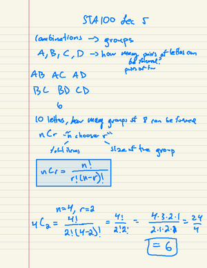 STA 100 - Prac Quiz 1A - sta - STA 100 – Practice Quiz 1A Show your work. Have fun and good luck ...