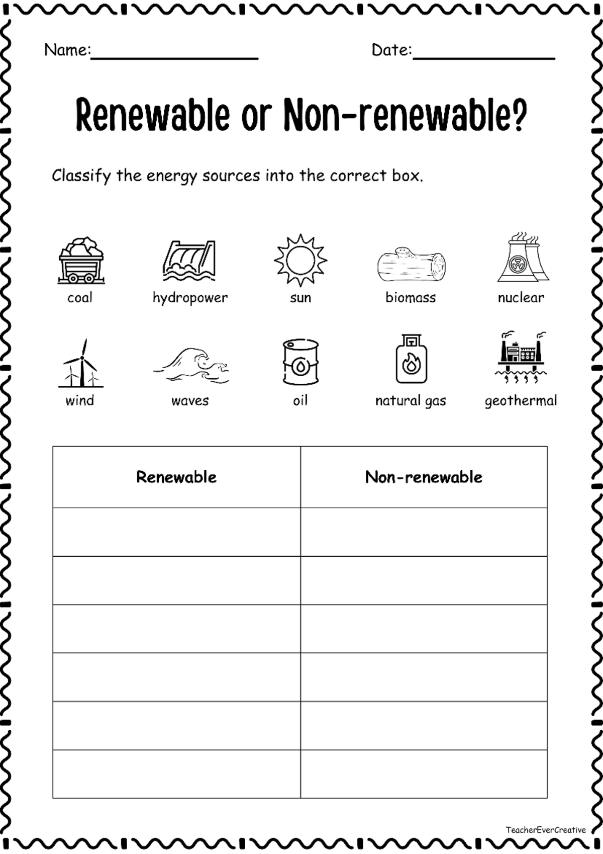 Renewableand Nonrenewable Energy Sources Worksheets Noprep Freebies-1-2 ...