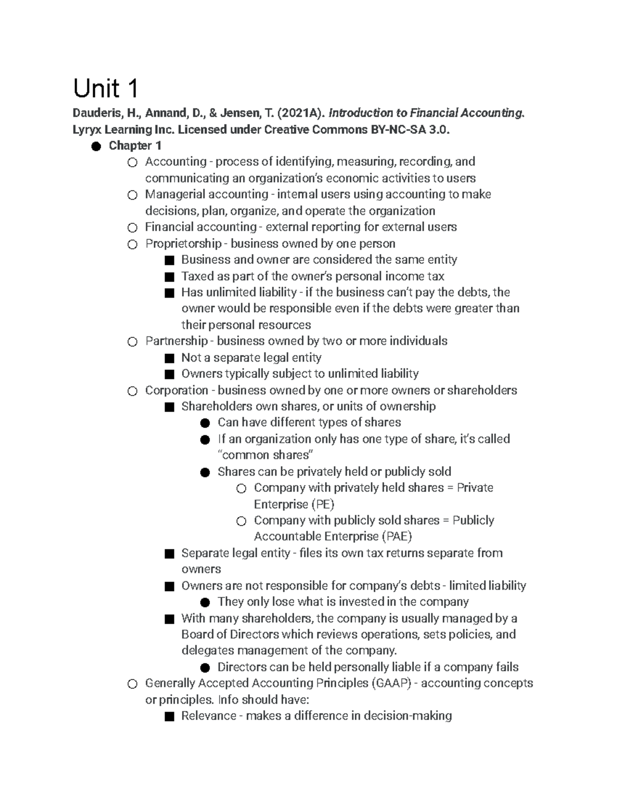 Unit 1 Notes - Unit 1 Dauderis, H., Annand, D., & Jensen, T. (2021A ...