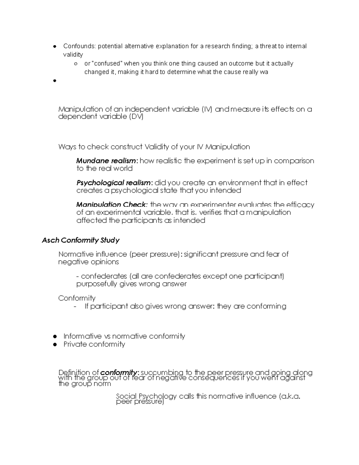 Midterm 2 Study Guide - This helps with research methods - Confounds ...