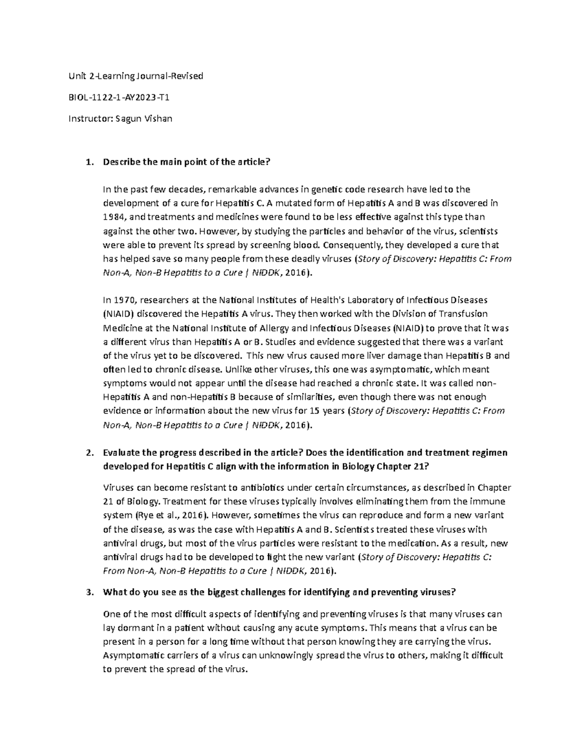 Unit 2-Learning Journal-Revised - Unit 2-Learning Journal-Revised BIOL ...