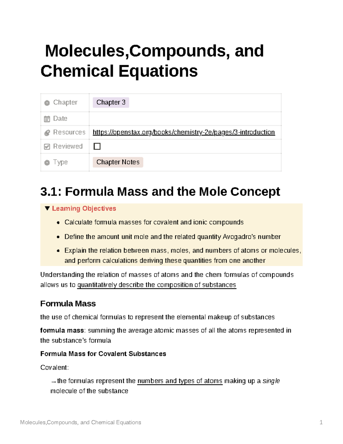 Molecules Compounds and Chemical Equations - Molecules,Compounds, and ...