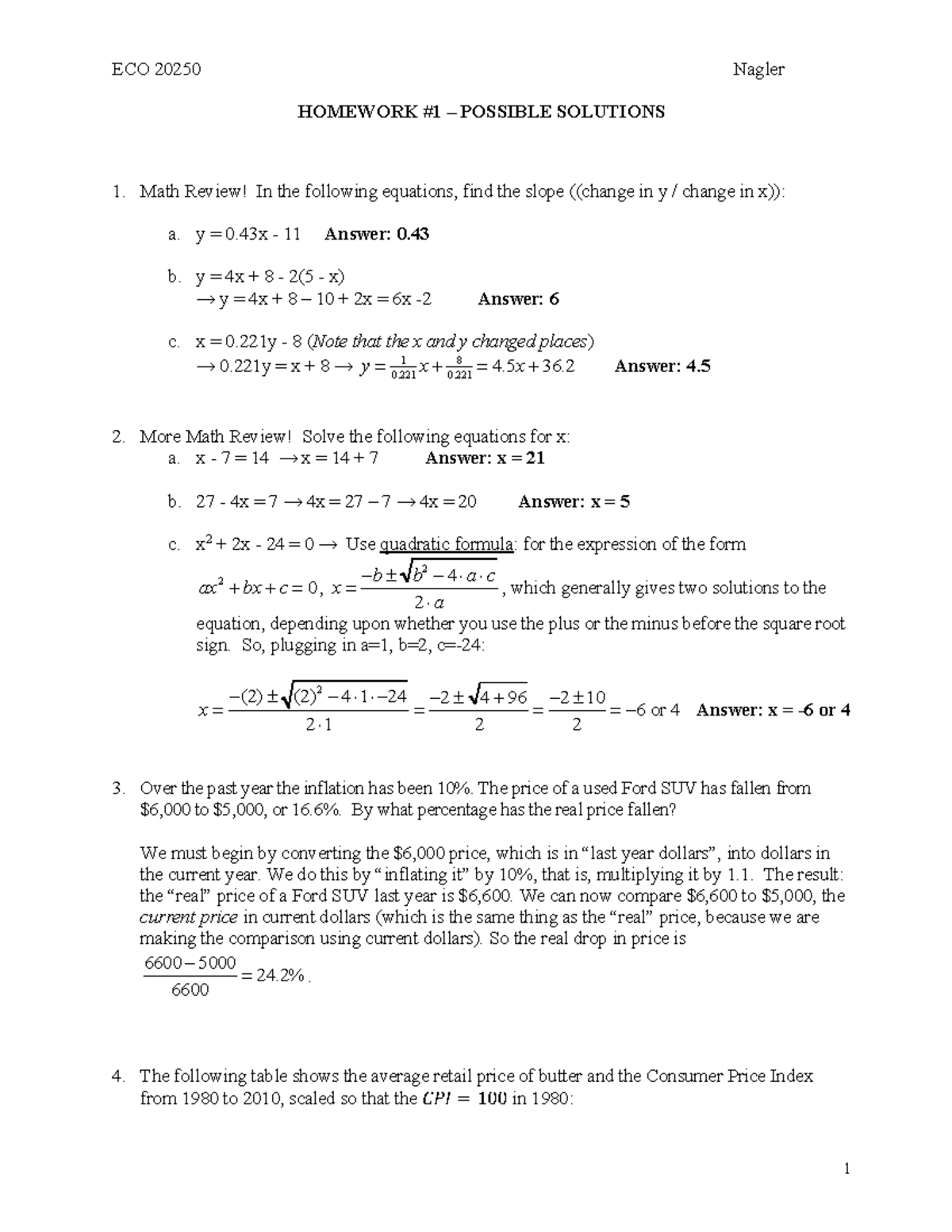 ECO 20250 HW1 answers - homework assignments - ECO 20250 Nagler 1 ...