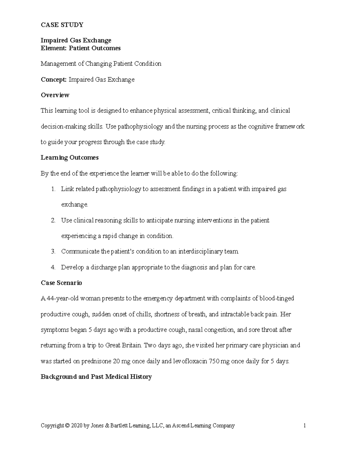 Impaired gas exchange- Biology - Impaired Gas Exchange Element: Patient ...
