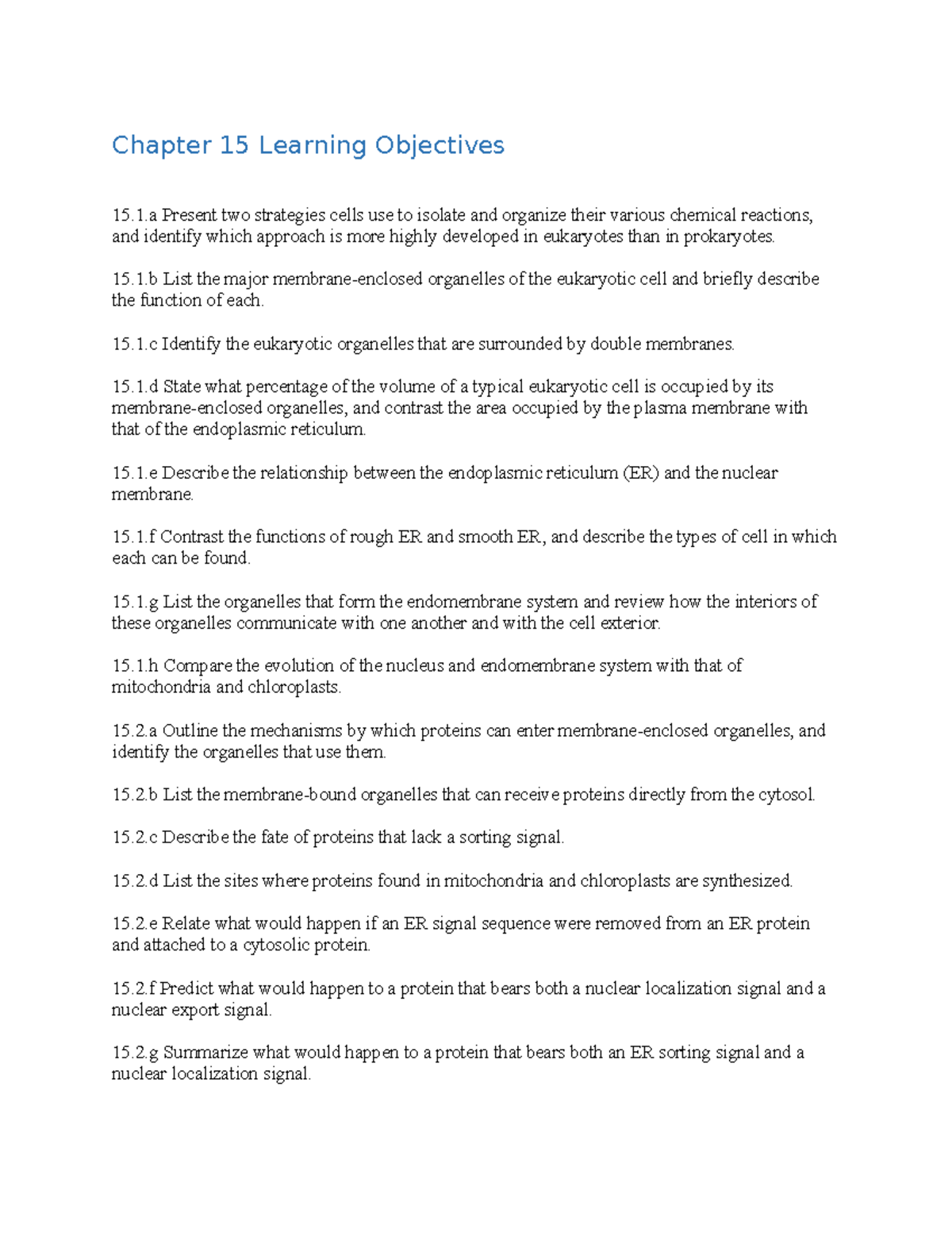 Learning Objectives Chapter 15 - Chapter 15 Learning Objectives 15.1 ...