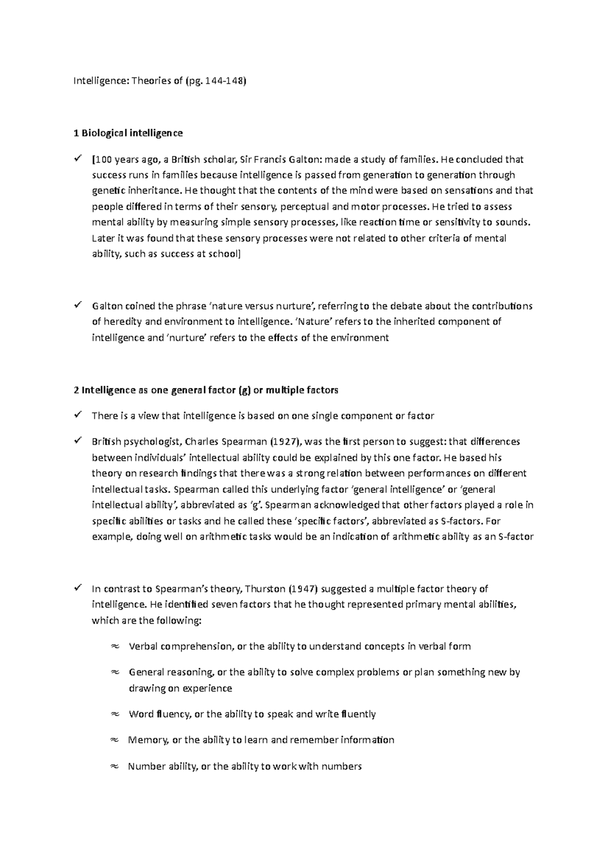 Intelligence theories of - 144-148) 1 Biological intelligence [100 ...