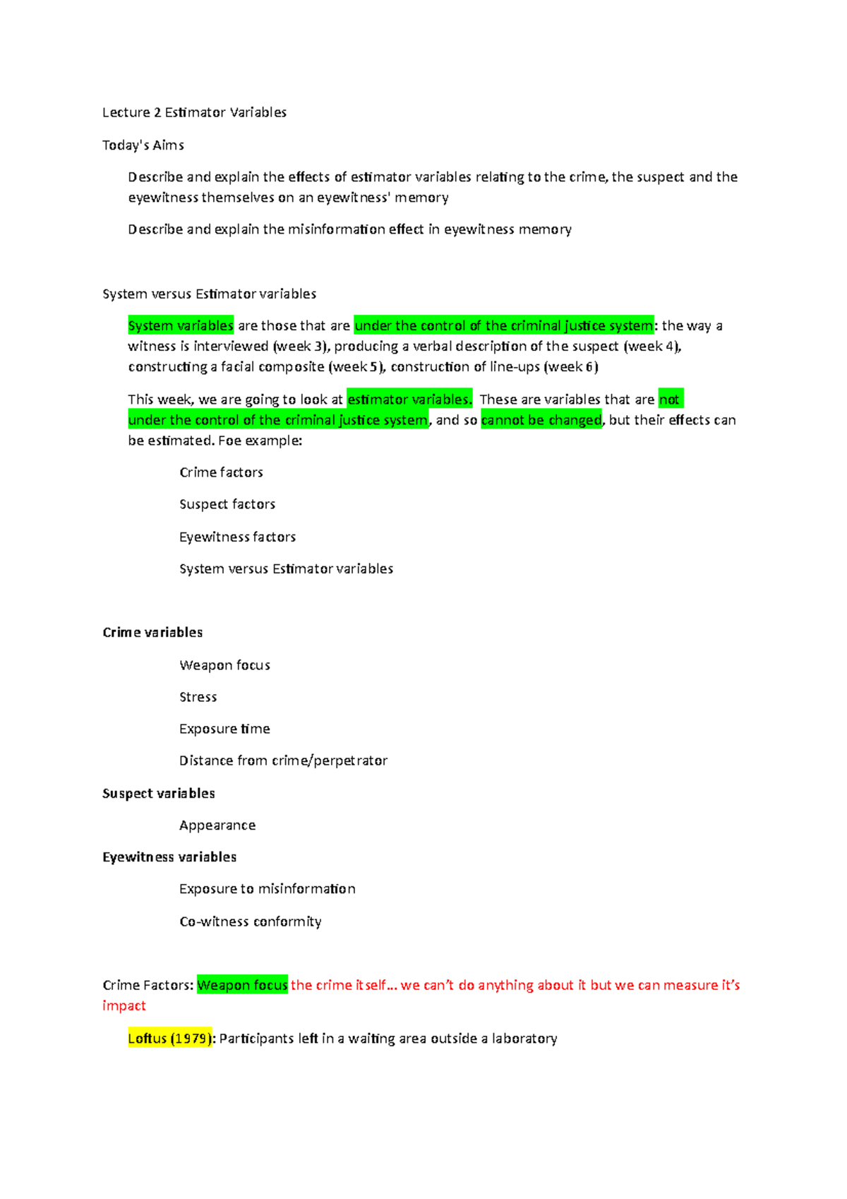 Lecture 2 Estimator Variables - Lecture 2 Estimator Variables Today's Aims Describe and explain ...