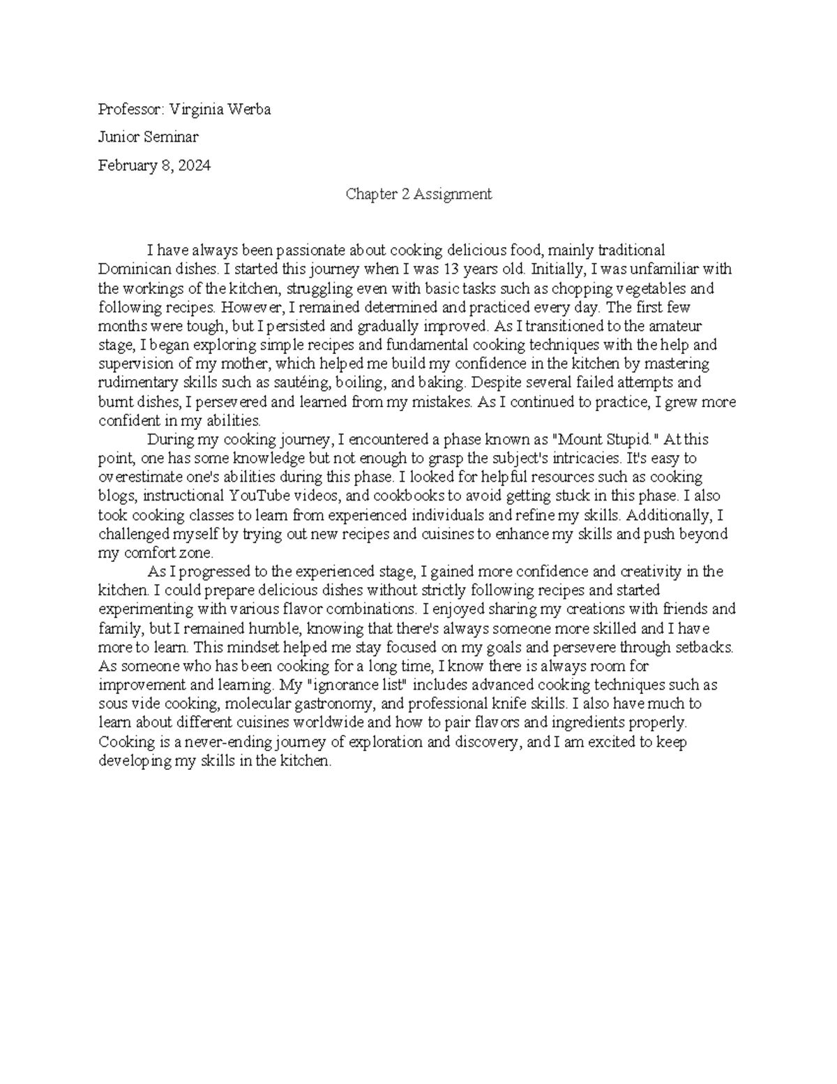 Chapter 2 Assignment - Professor: Virginia Werba Junior Seminar February 8, 2024 Chapter 2 - Studocu