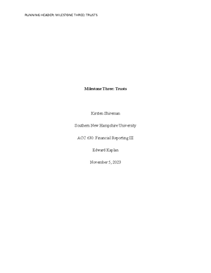 Final Project- ACC 630 - Final Project: Advanced Accounting Report ...