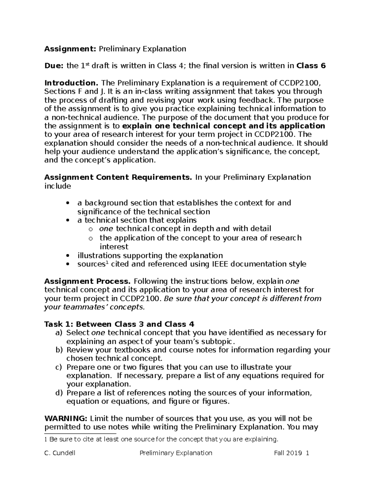 4 Preliminary Explanation - Assignment: Preliminary Explanation Due ...