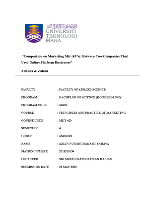 SWOT Analysis Report - SWOT SECRET RECIPE - Principles and Practice of ...