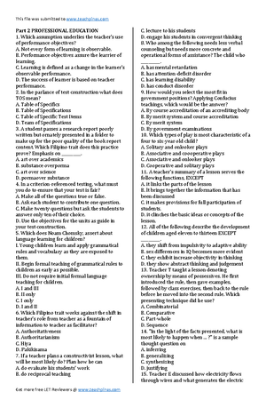 Professional Education Reviewer for Comprehensive Exam - Professional ...