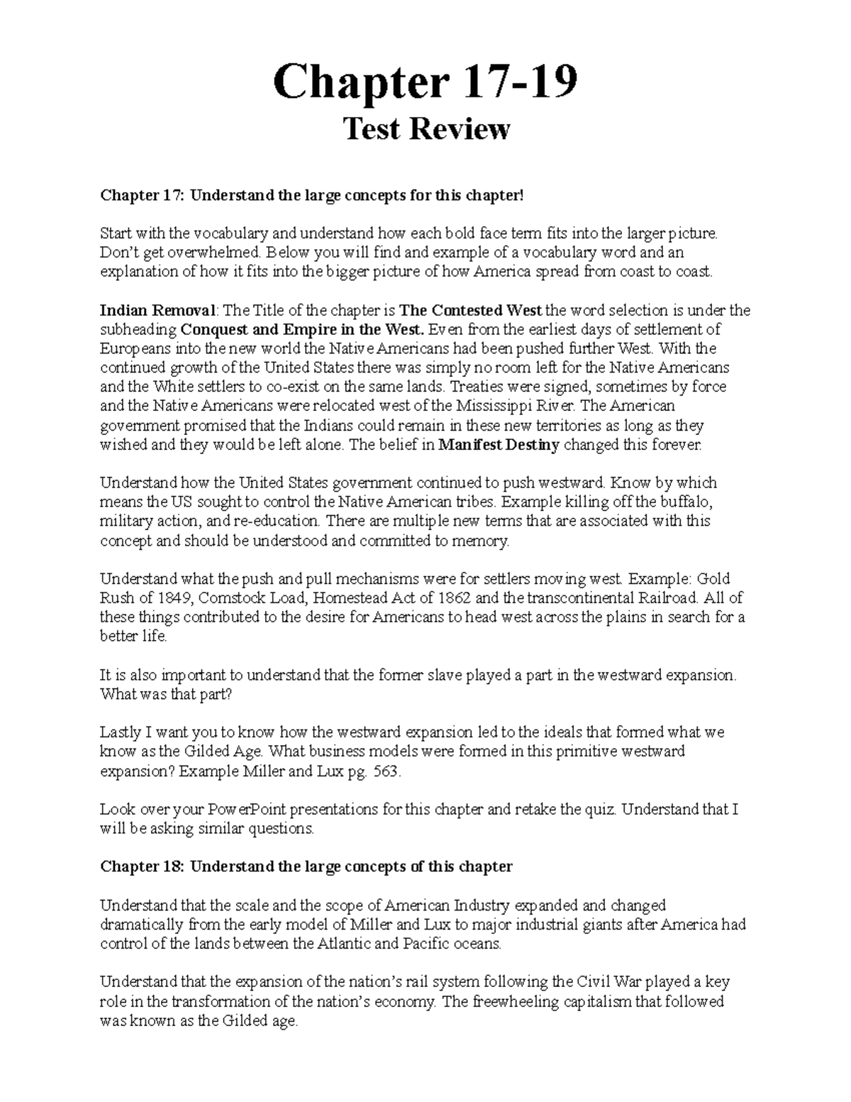 Chapter 17- 19 review - efhjdjdjdhfevehsjsk - Chapter 17- Test Review ...