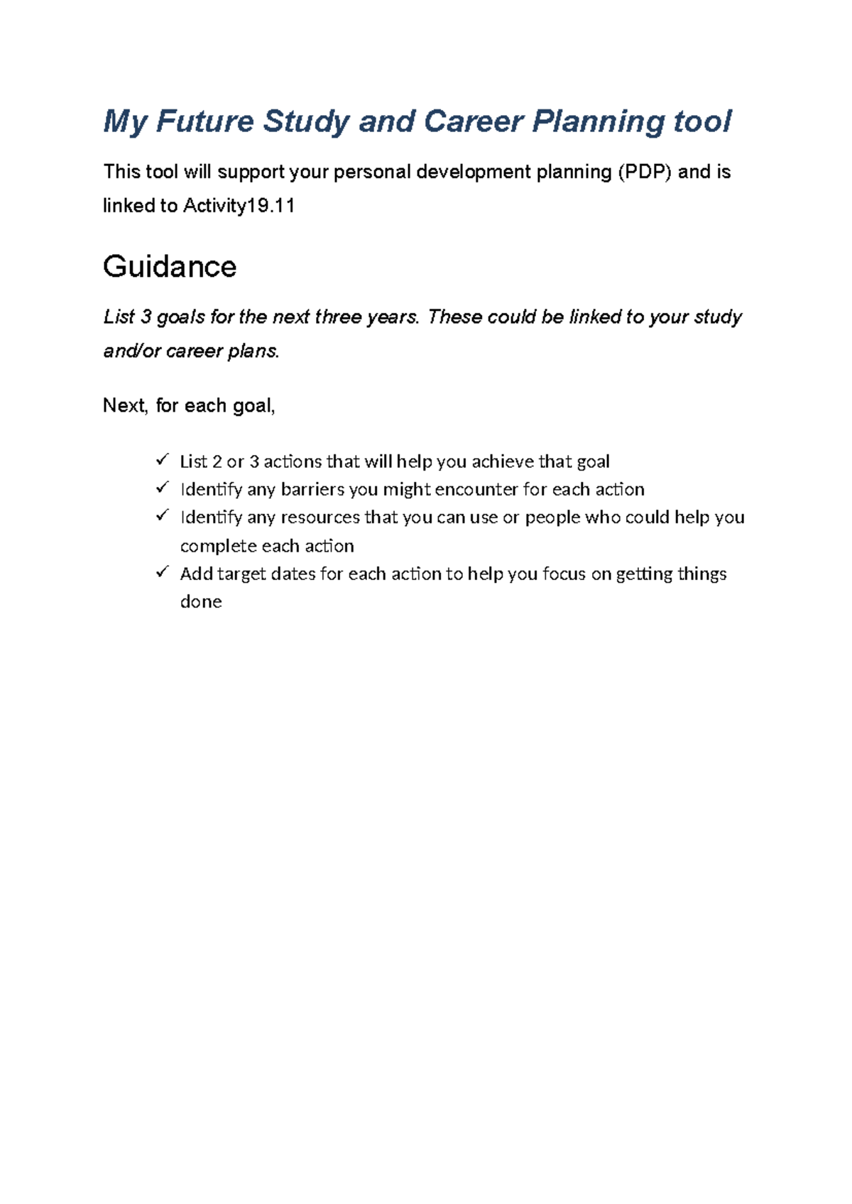 My Future Career and Study Planning Tool - My Future Study and Career ...