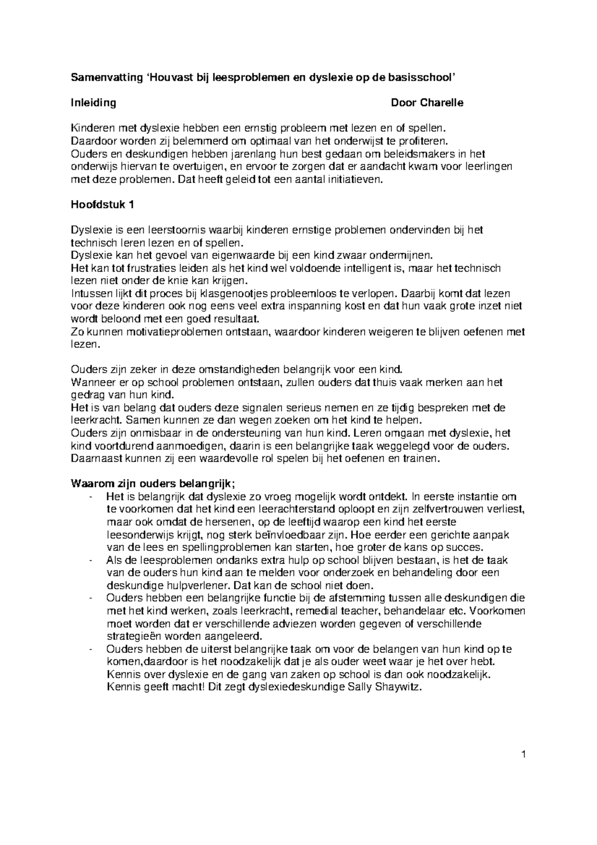 Samenvatting Houvast bij leesproblemen en dyslexie - Daardoor worden ...