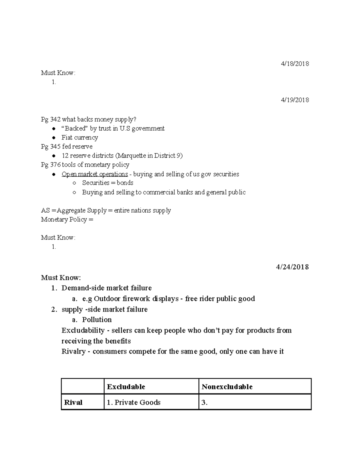 Economics 101 4-18-18 - Here are my economic notes from the lecture - 4 ...