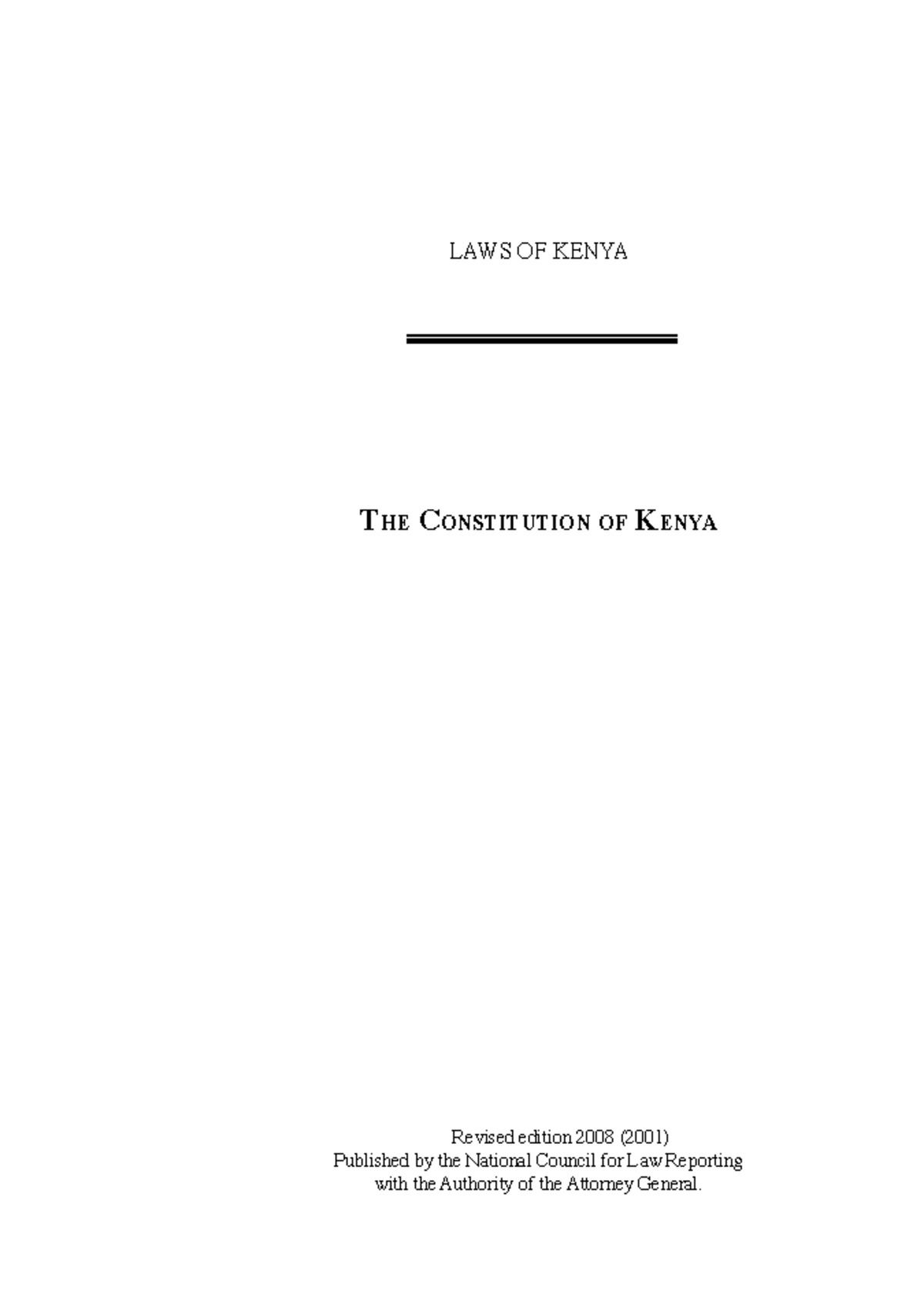 Constitution of Kenya (Repealed) - LAWS OF KENYA The ConsTiTuTion of ...