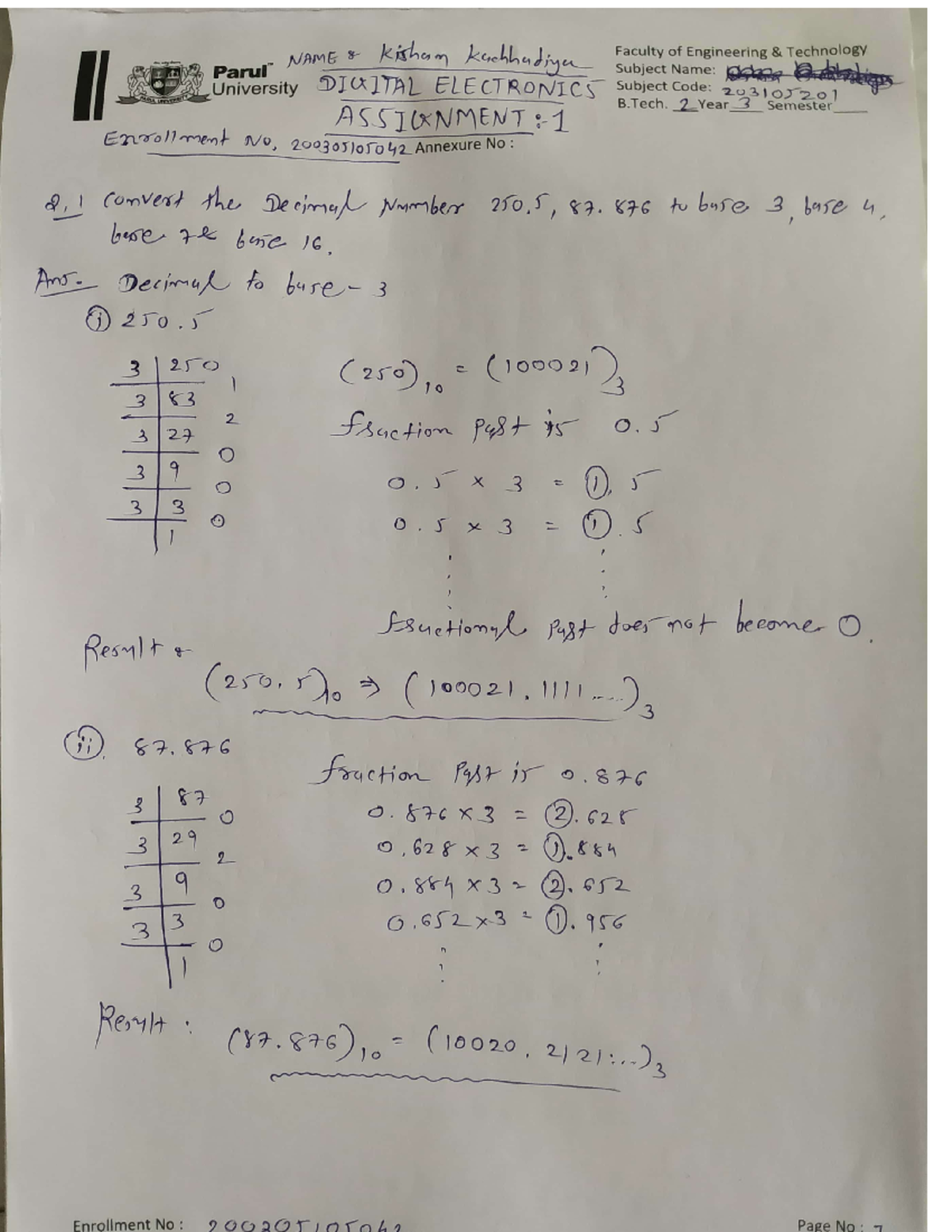 Deassw 1 - digital electonics subject assignment - Computer science engineering - Studocu