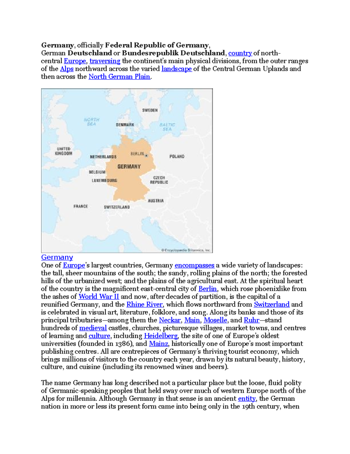 Germany facts and timeline - Germany, officially Federal Republic of ...