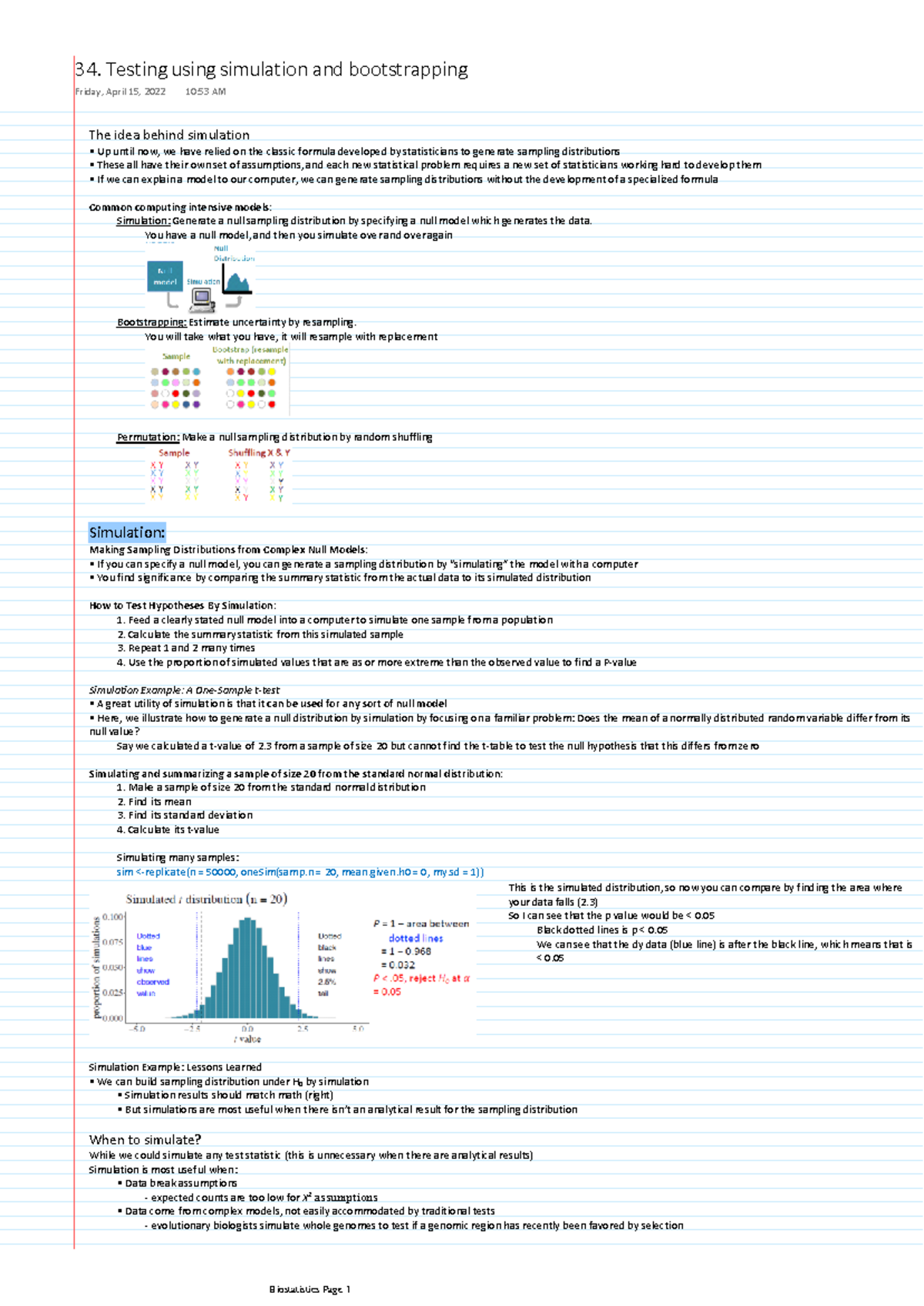 34 Testing Using Simulation And Bootstrapping The Idea Behind